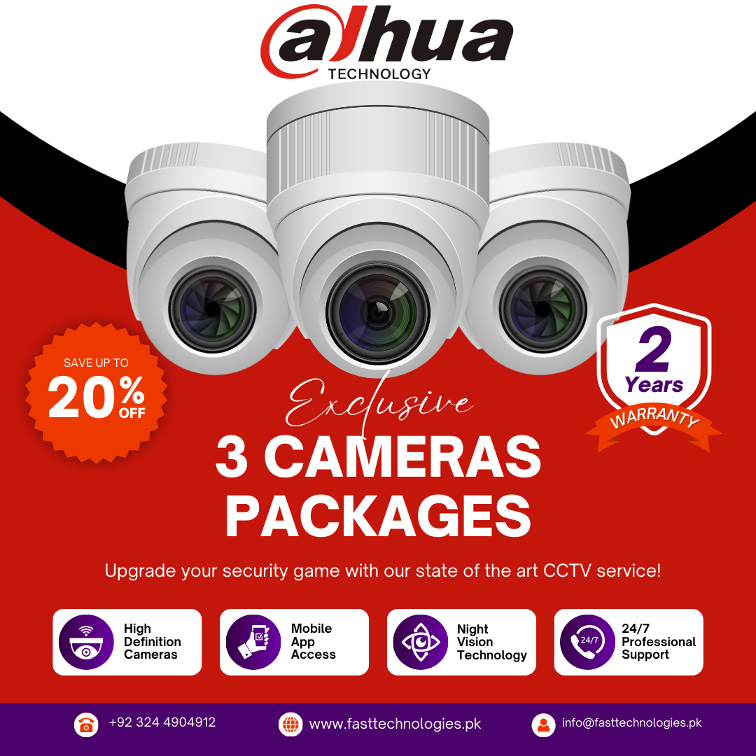 Dahua 3 Camera Package - Solar and Security